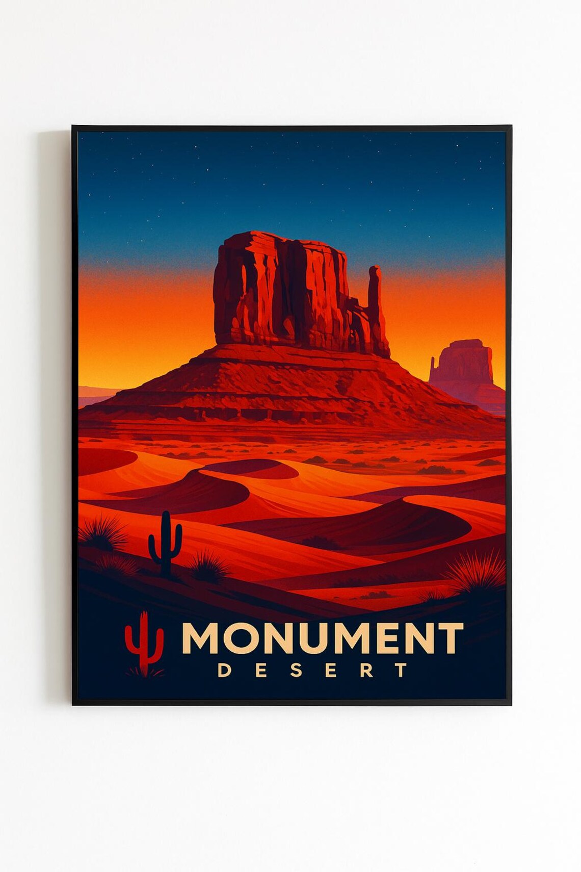 Monument Valley Travel Poster – USA Desert Wall Art Print, Monument ...