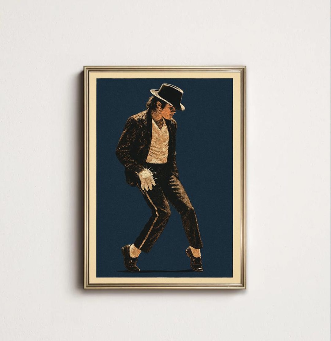 Michael Jackson Moonwalk Poster, Vintage Music Legend Wall Art, Retro ...