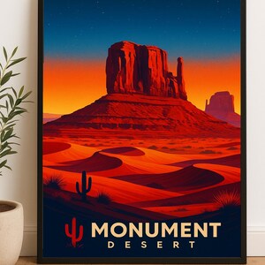 Monument Valley Travel Poster – USA Desert Wall Art Print, Monument ...