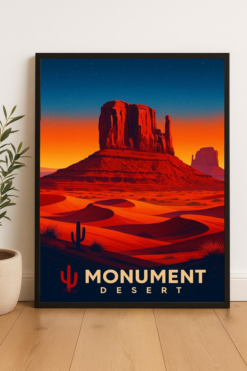 Monument Valley Travel Poster – USA Desert Wall Art Print, Monument Poster, Home & Office Decor ...