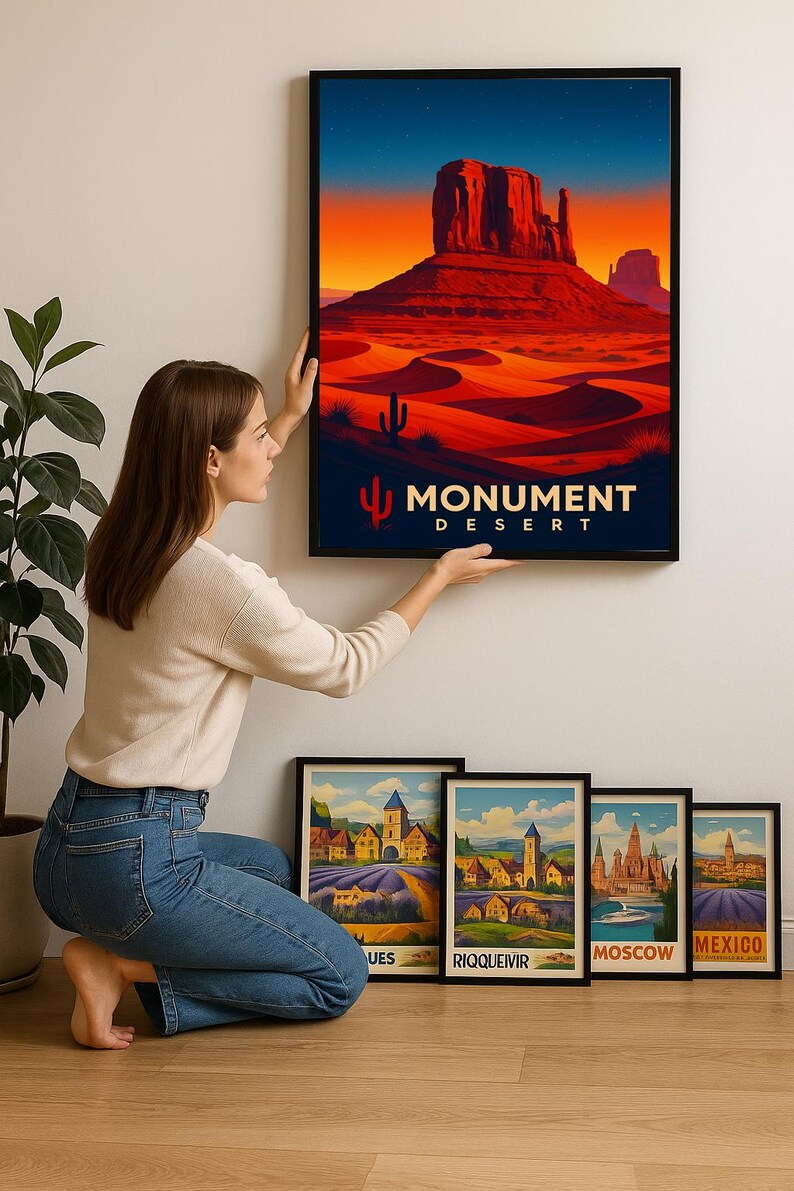 Monument Valley Travel Poster – USA Desert Wall Art Print, Monument Poster, Home & Office Decor ...