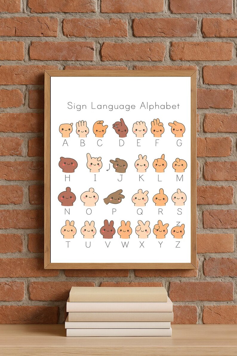 ASL Sign Language Alphabet Poster Homeschool Classroom Decor ...