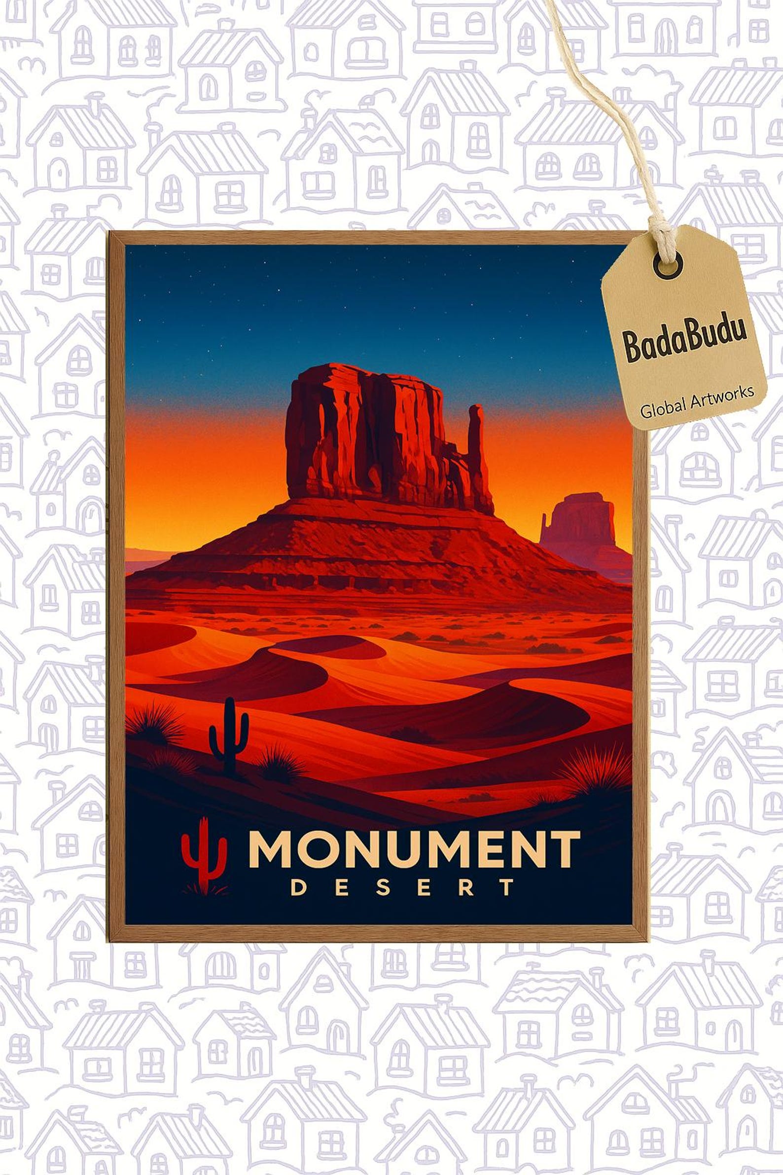 Monument Valley Travel Poster – USA Desert Wall Art Print, Monument ...