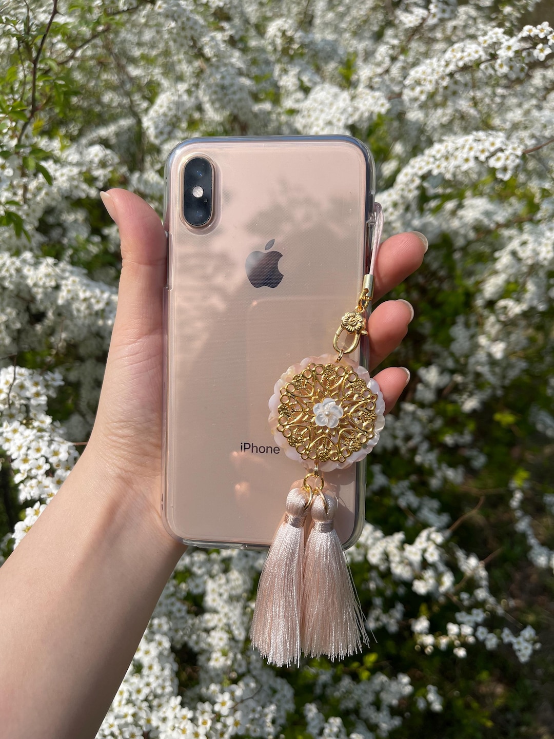 Handmade Korean Keychain With Tassel | Traditional Cherry Blossom ...