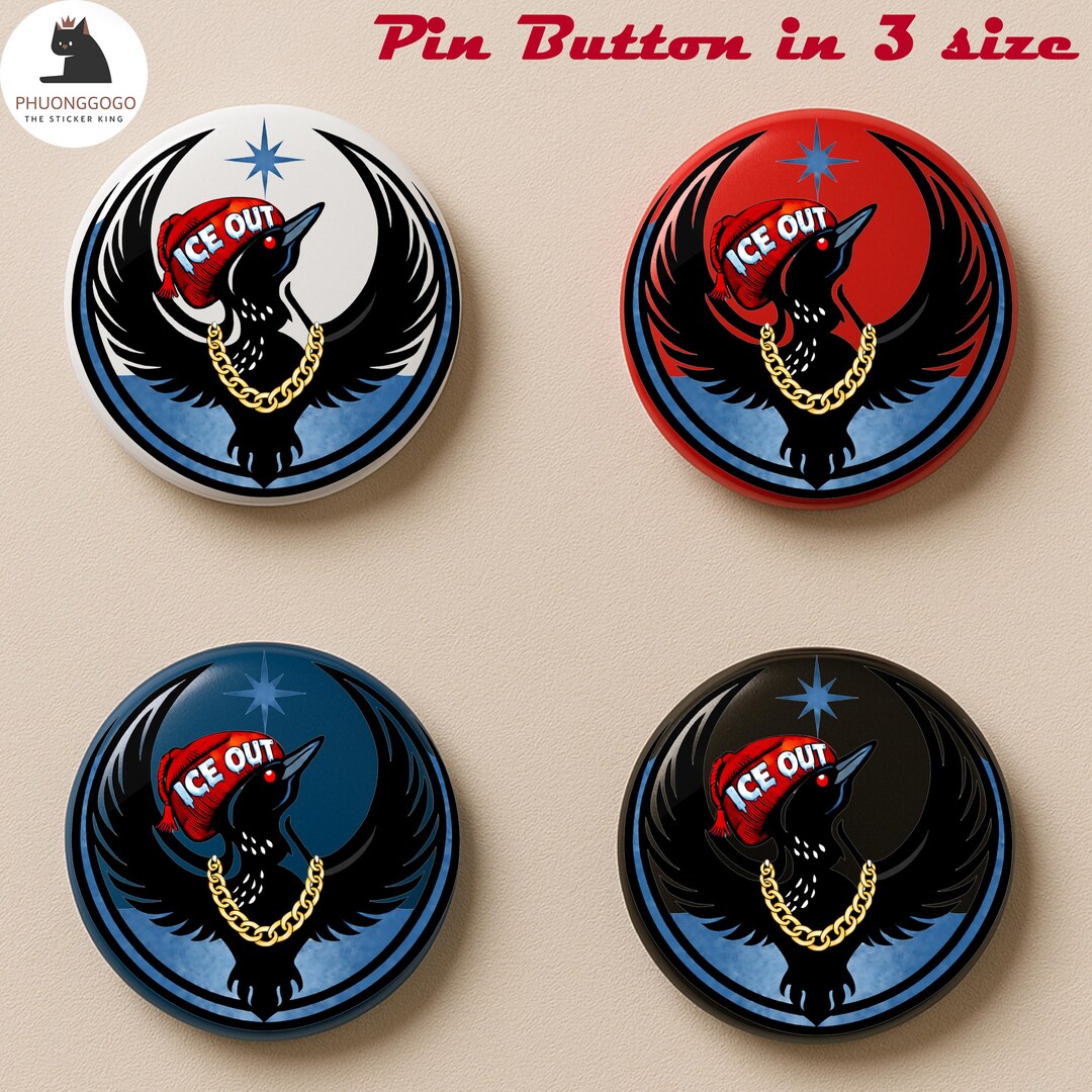 Minnesota Bird Loon Red Hat Rebel Pin, Red Resist Beanie Minneapolis ...