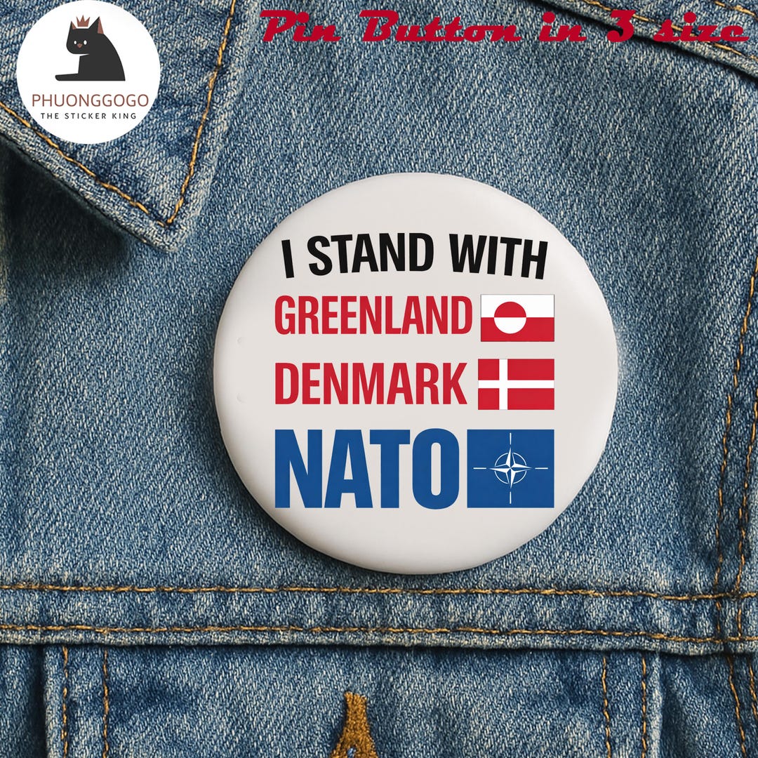 I Stand With Greenland Denmark NATO Pin, Pro Greenland Denmark Support ...