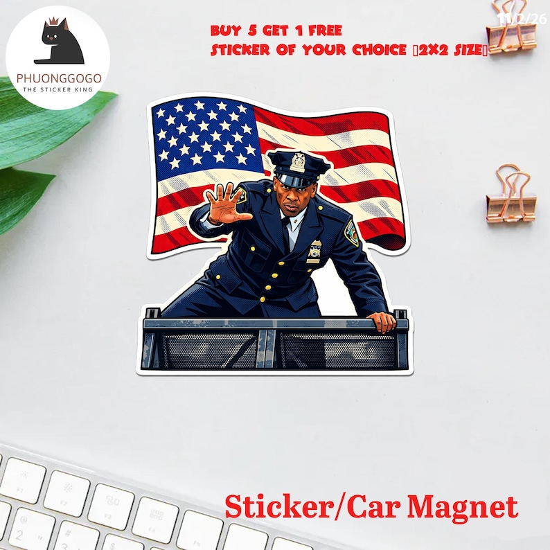 Chief Aaron Edwards American Hero Sticker/magnet, Patriotic Police ...
