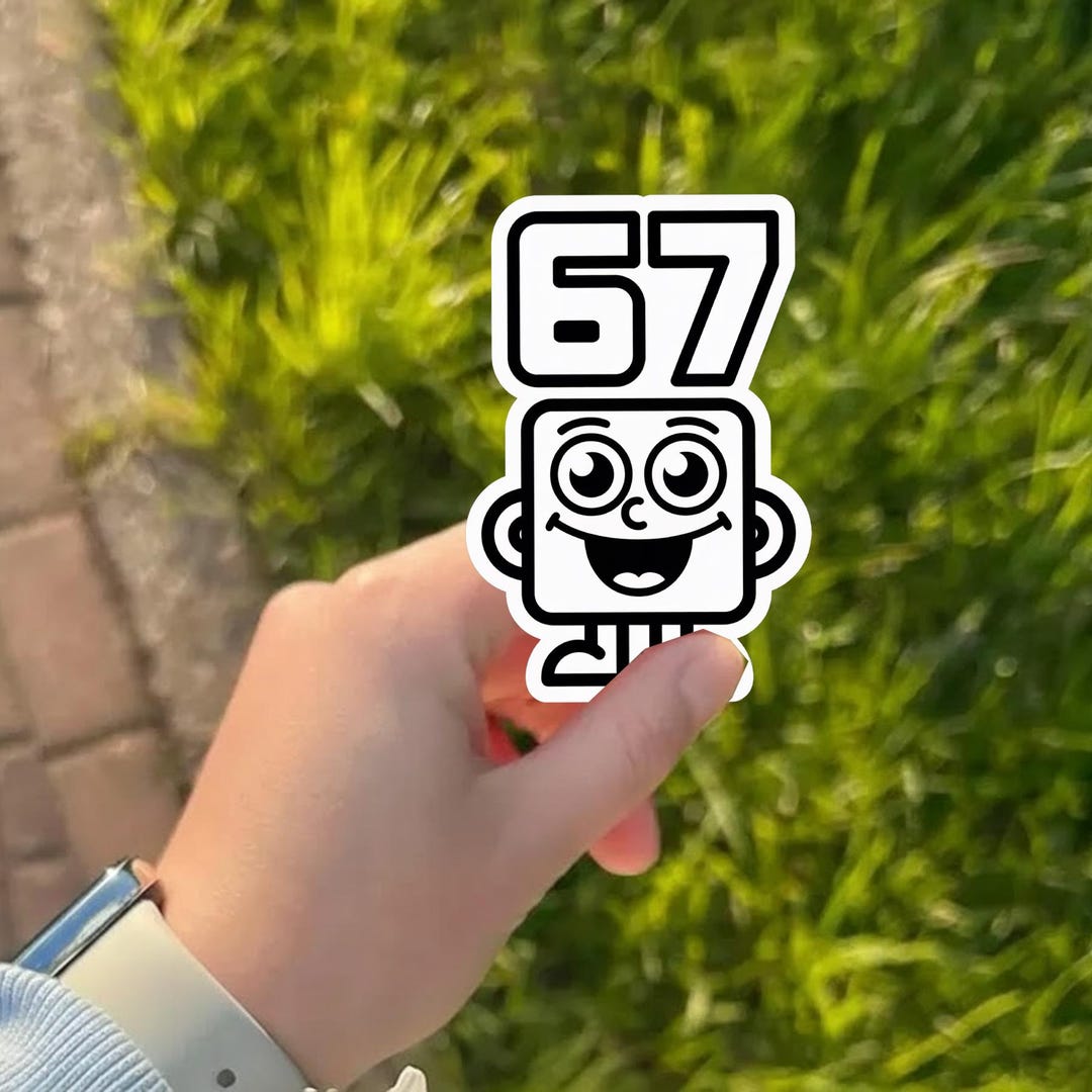Doodle Bob Sticker: Six Seven Meme Fun 67, Waterproof, Vinyl, Stocking ...