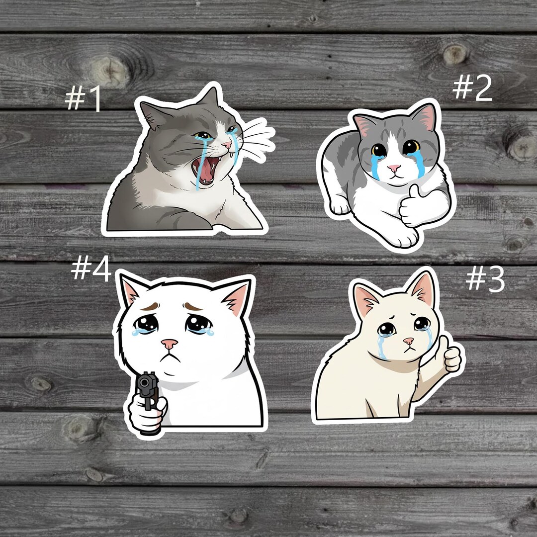 Meme Cat Stickers Kawaii Funny Gift Waterproof Stickers Decals for ...