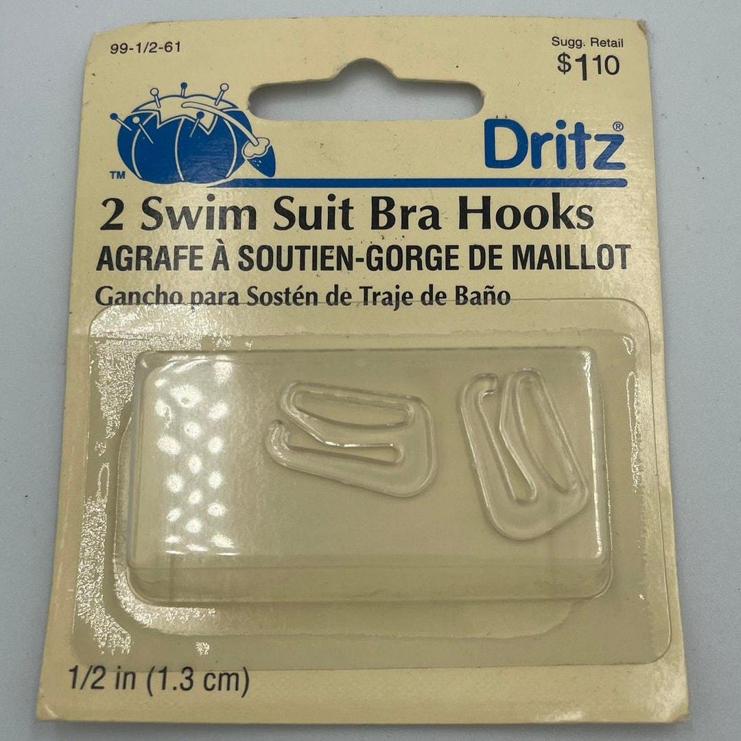 Dritz Vintage Swim Suit Bra Hooks 2 Pc Clear New in Box - Etsy