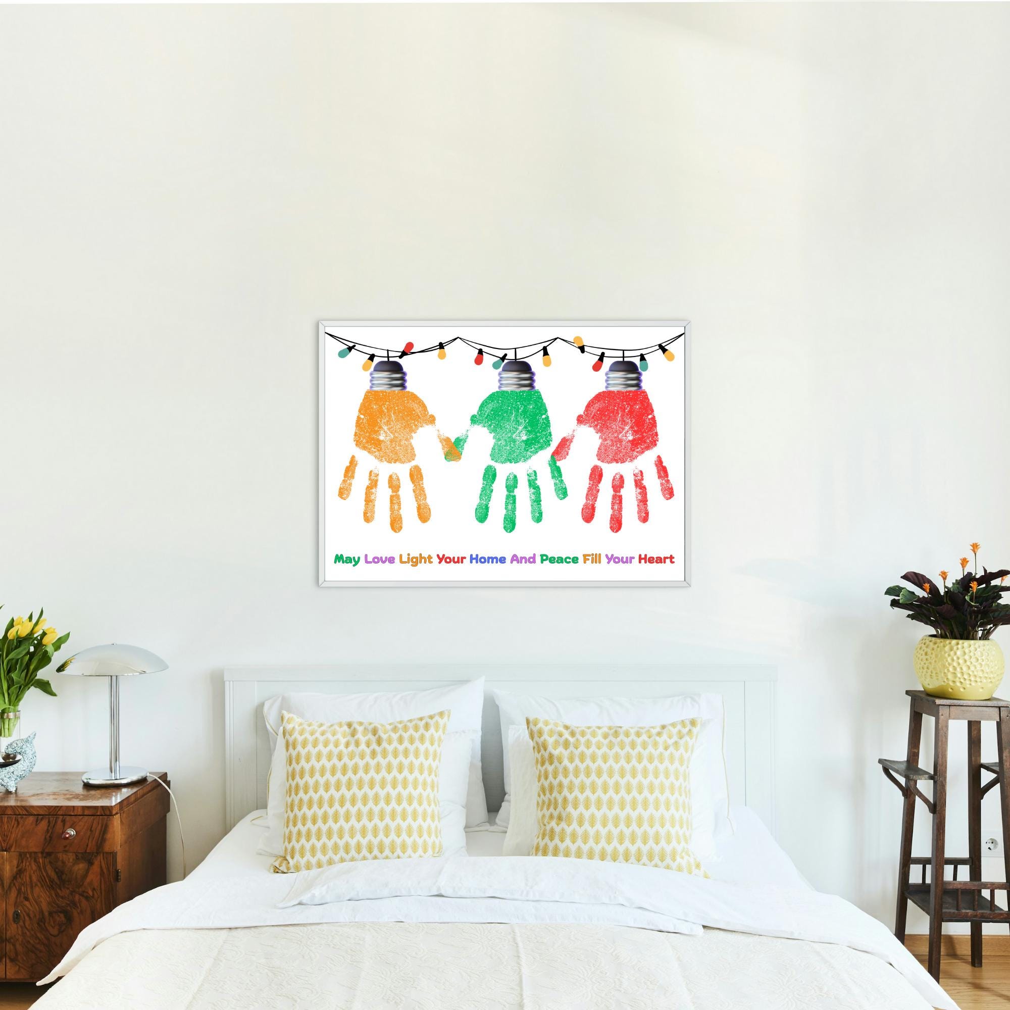 Merry and Bright Christmas Lights Handprint Craft | A4 Printable ...