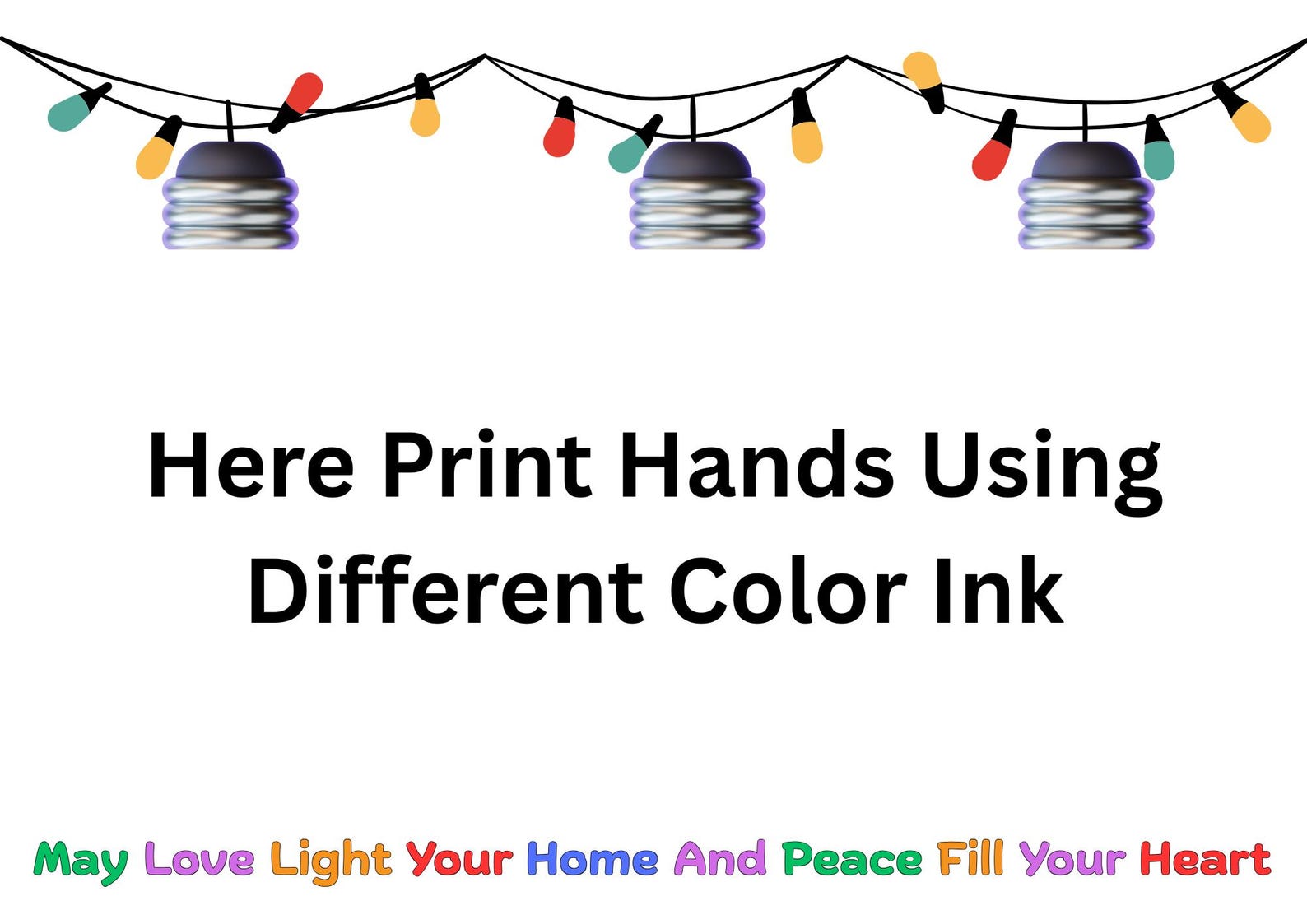 Merry and Bright Christmas Lights Handprint Craft | A4 Printable ...