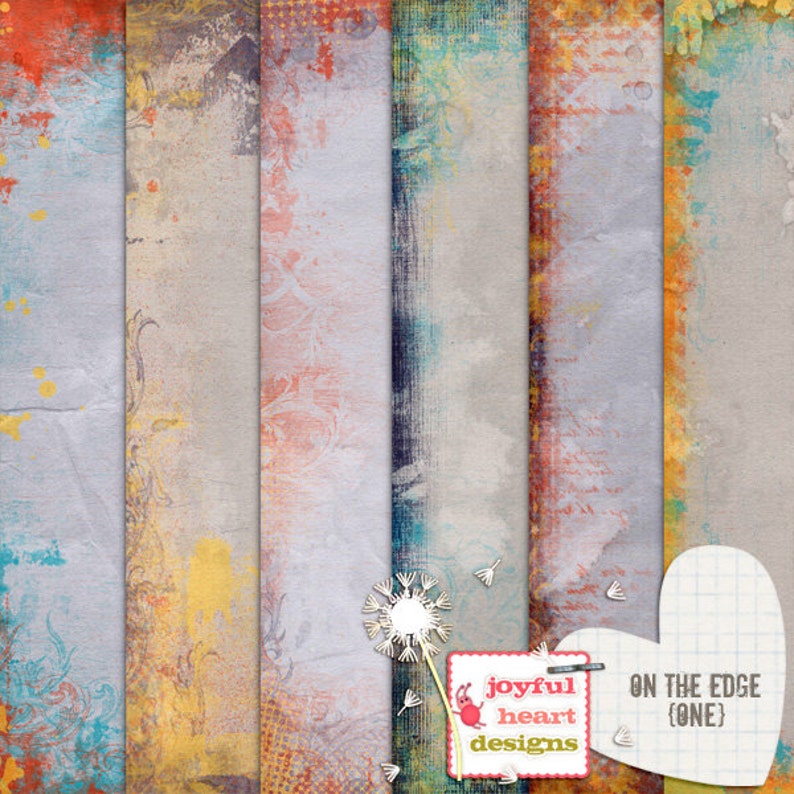 On the Edge 1 6 12x12 inch Printable Digital Scrapbooking | Etsy