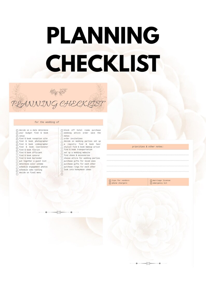 Wedding Planning Checklist Template | Editable Canva Planner ...