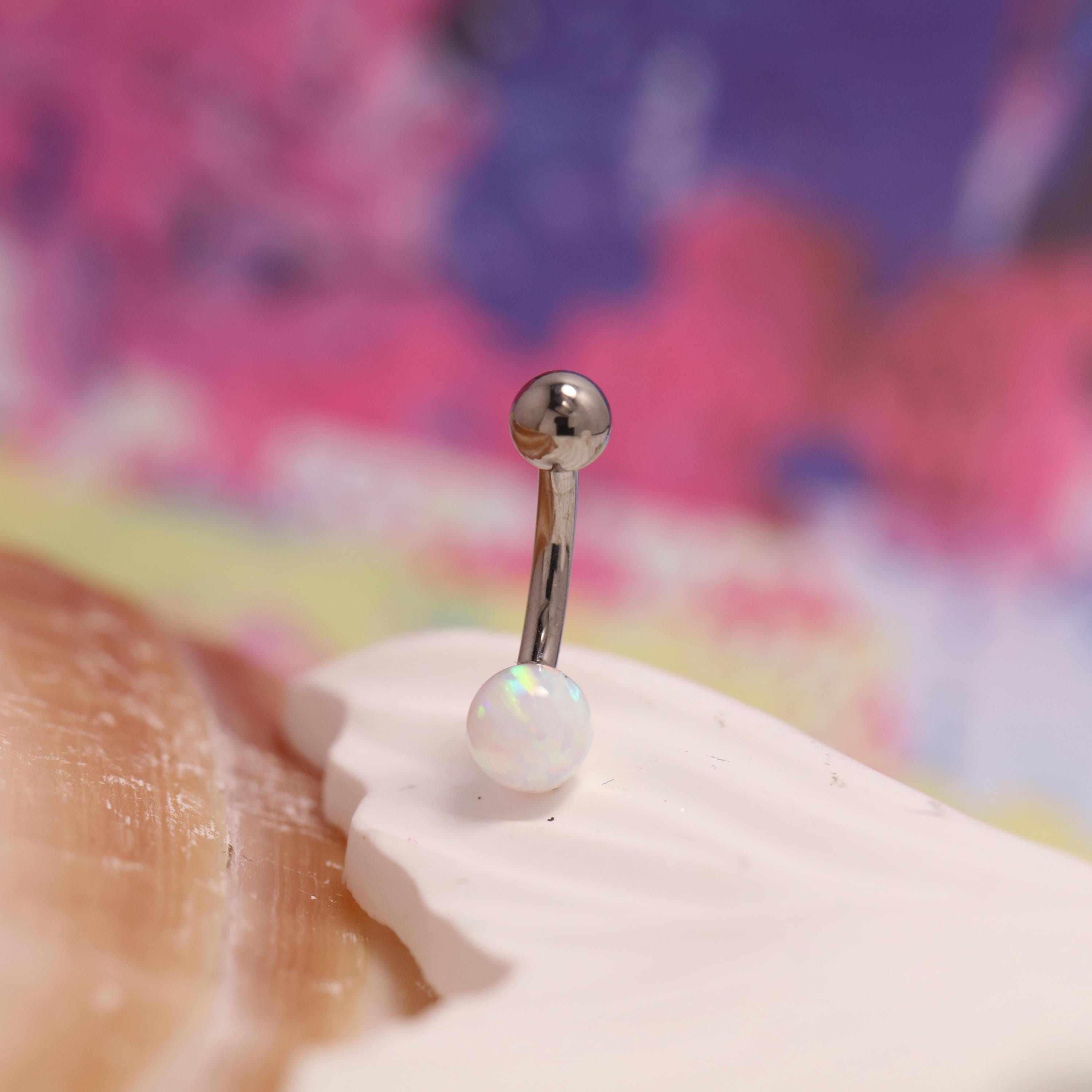 Titanium Cute Classic Round Belly Button Ring 14G Belly Jewelry Navel ...