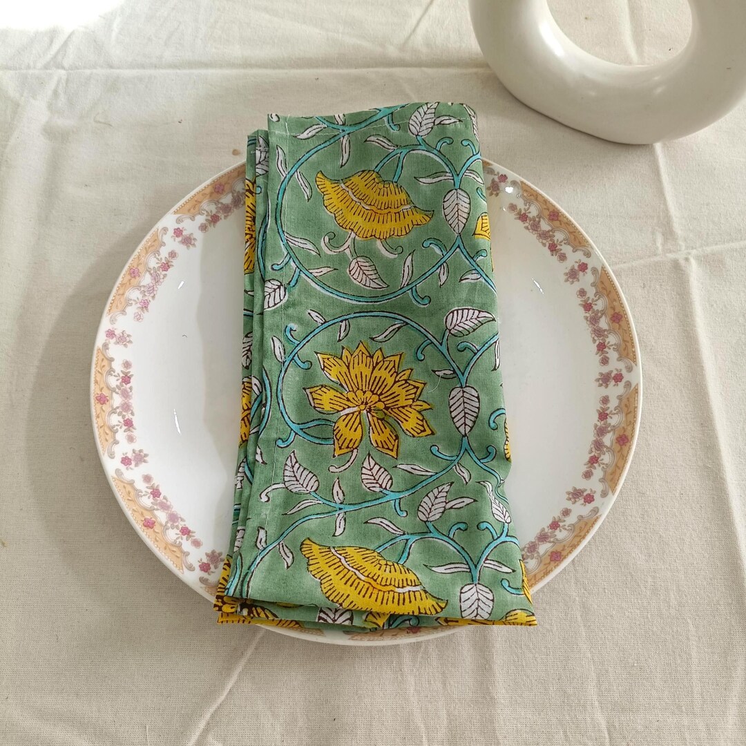 50pc Block Print Assorted Mix and Match Napkins | Cotton Handblock ...