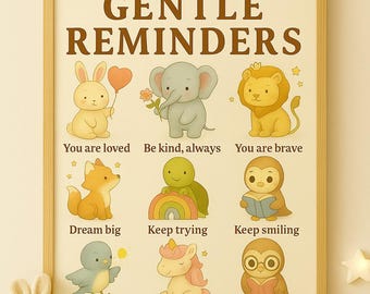 Animal Nursery Poster: Motivational Affirmations for Kids (A4 PDF) - Etsy
