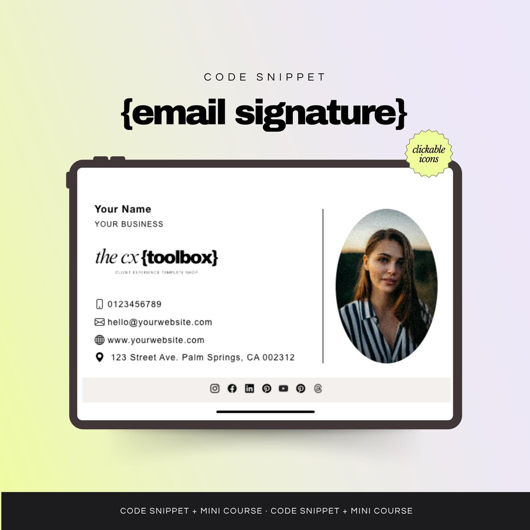 HTML Email Signature Template: Clickable, Professional Design (gmail ...