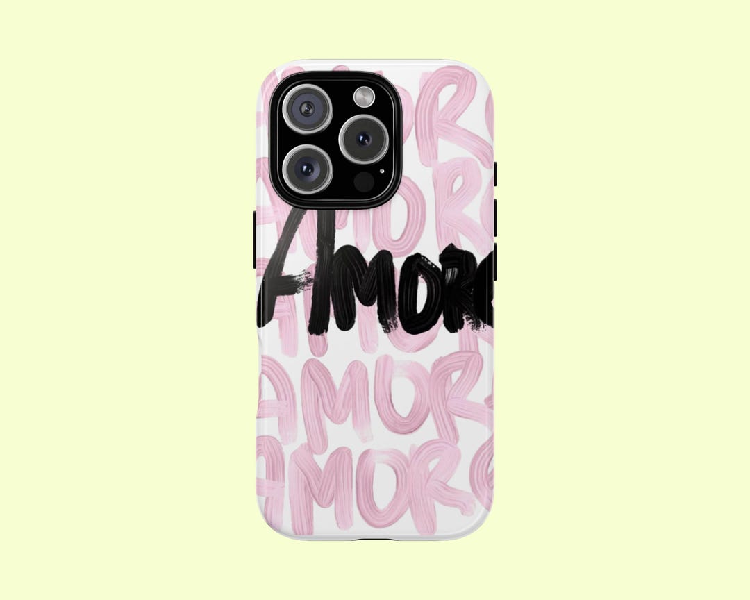 Y2K Amore Print Phone Case, Y2K Phone Case, Hard Phone Case, Tough Case ...