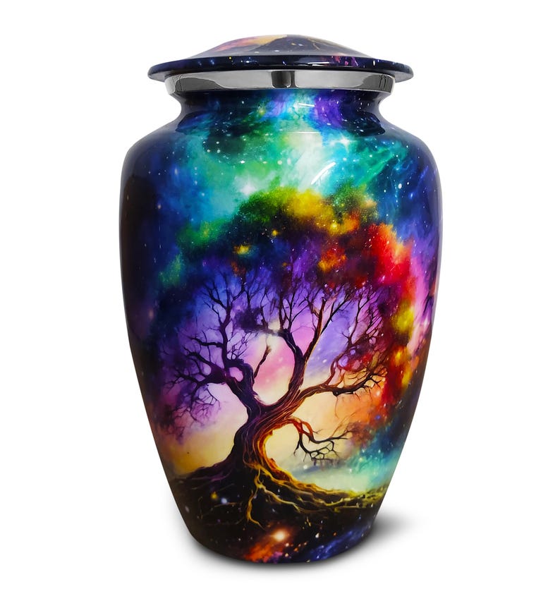 Cosmic Tree Cremation Urn for Ashes – Decorative Galaxy Urn , Adult and ...