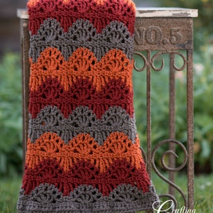 Crochet Pattern - Ripple Lace Afghan is Great for Fall, PDF Instant ...