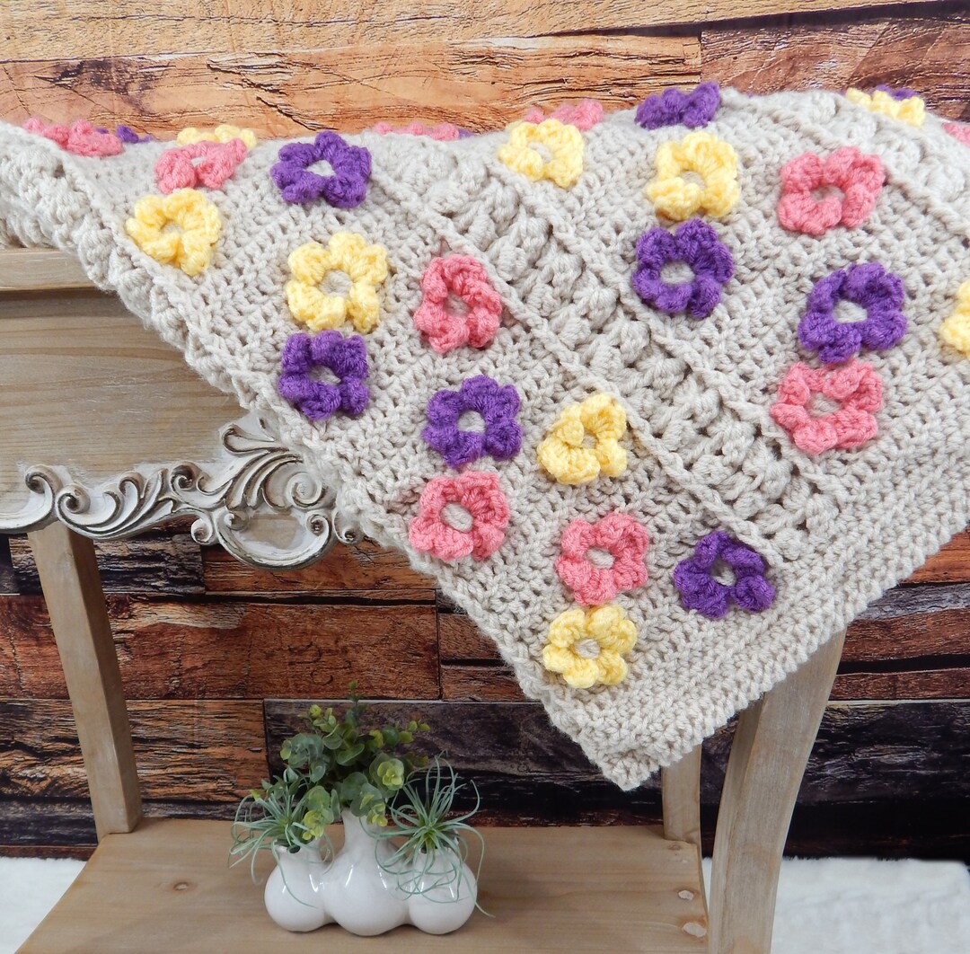 Wild Flower Crochet Blanket Pattern: DIY Home Decor (PDF Download) - Etsy