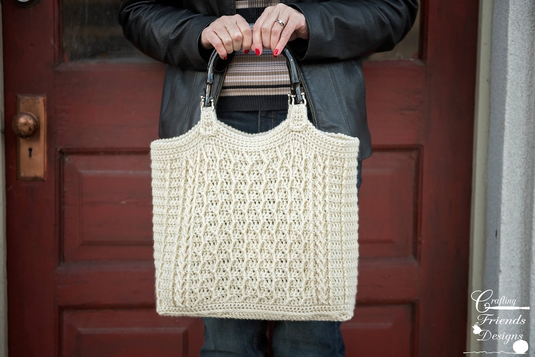 Cabled Zig Zag Crochet Bag Pattern: Chevron Texture (PDF Download) - Etsy