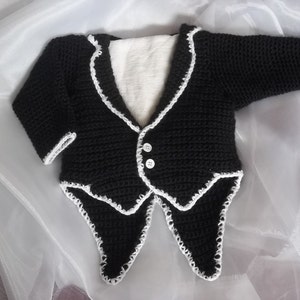 Infant Tuxedo Crochet Pattern: Jackson Tuxedo Infant Set With Jacket ...