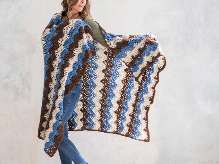 Crochet Pattern Ripple Lace Afghan is Great for Fall PDF | Etsy