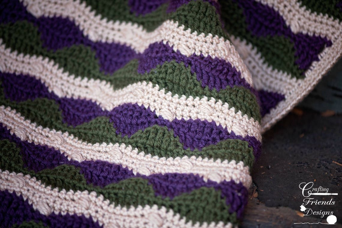 Majestic Waves Crochet Afghan Pattern: Ripple Blanket (PDF Pattern) - Etsy