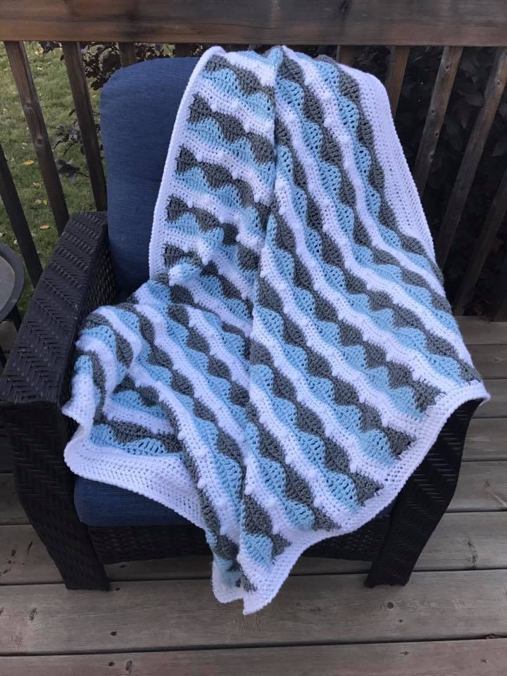 Majestic Waves Crochet Afghan Pattern: Ripple Blanket (PDF Pattern) - Etsy