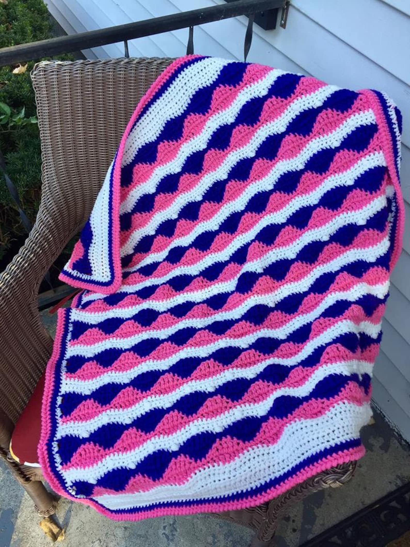 Majestic Waves Crochet Afghan Pattern: Ripple Blanket (PDF Pattern) - Etsy