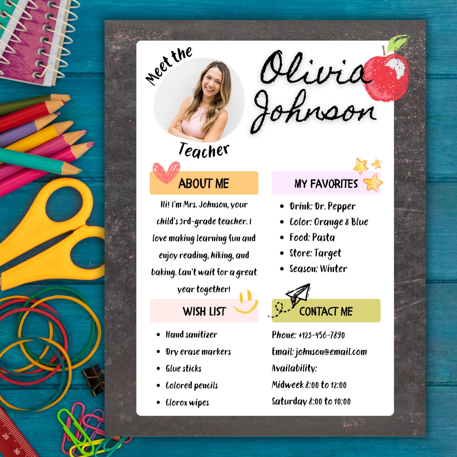 Editable Meet the Teacher Template: Back to School, Canva (digital ...