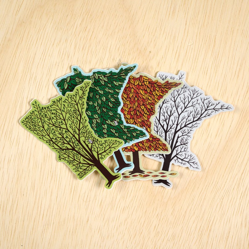Minnesota Tree Stickers - 4 Seasons Bundle - Etsy