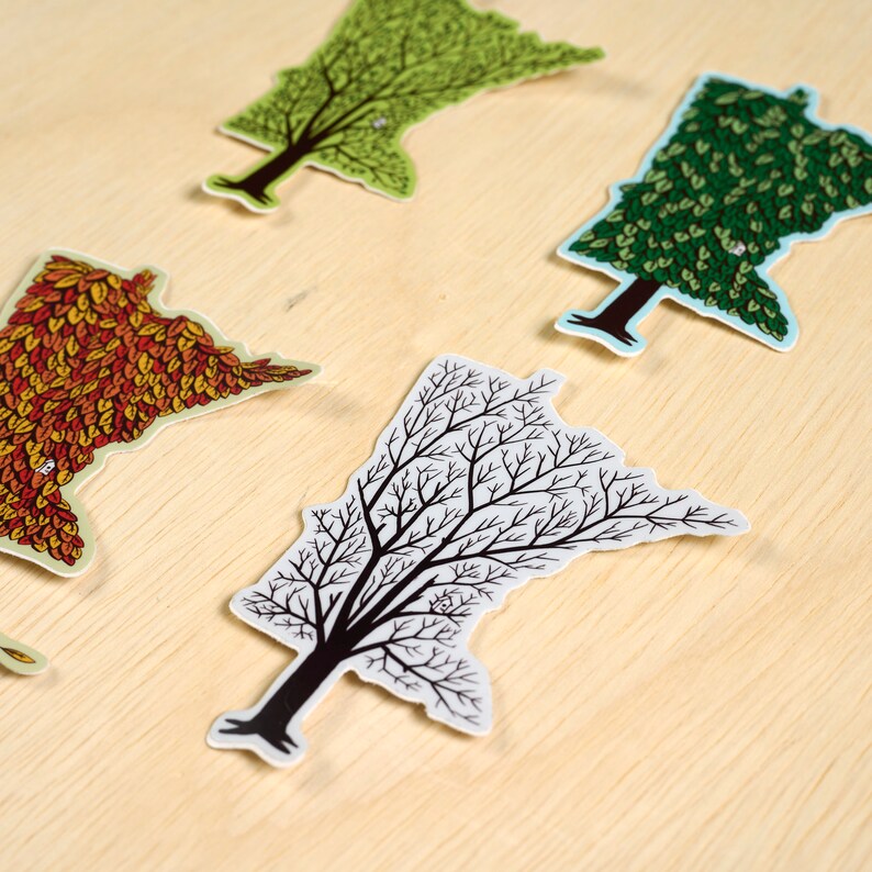 Minnesota Tree Stickers - 4 Seasons Bundle - Etsy