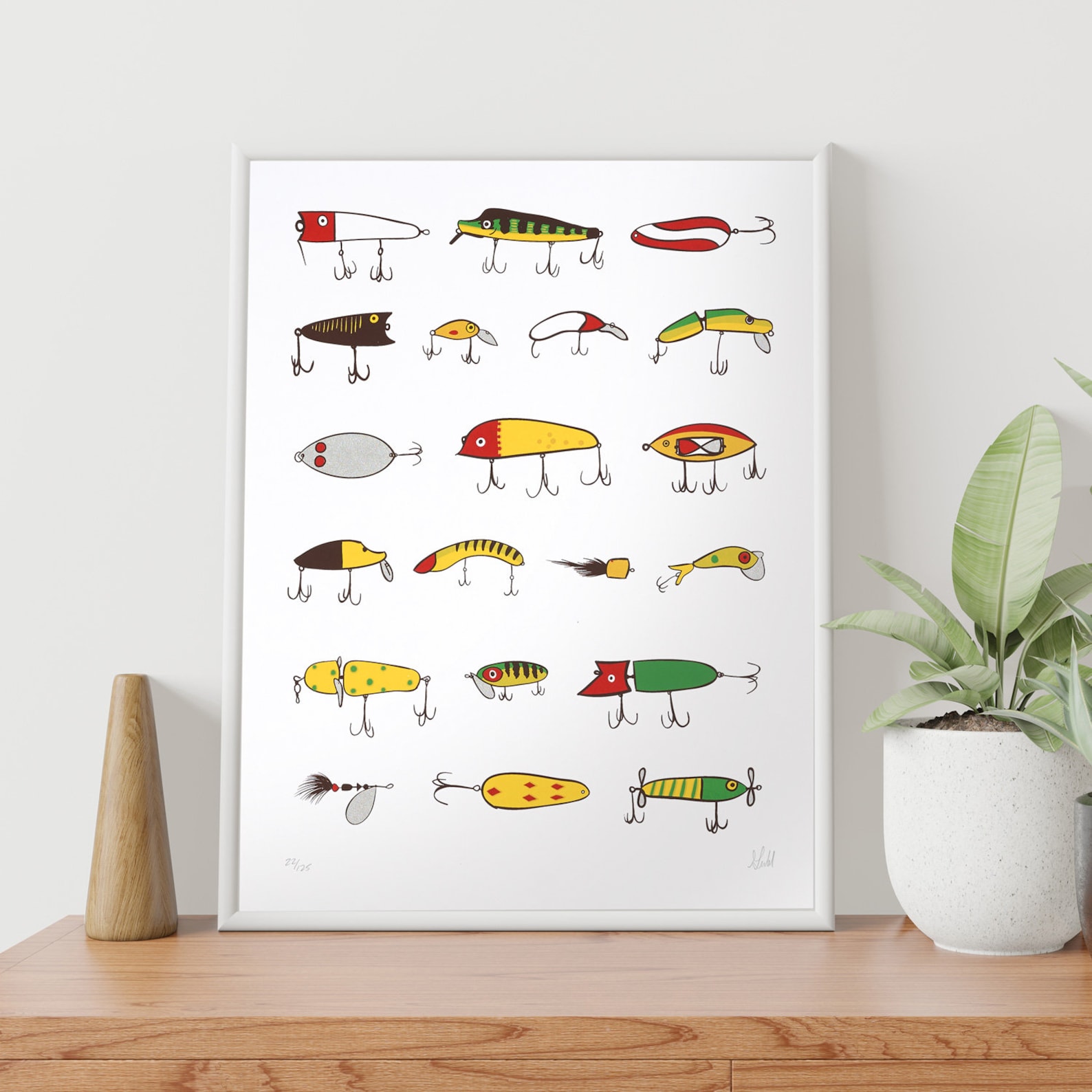 11 X 14" Fishing Lures Screen Print Poster - Etsy