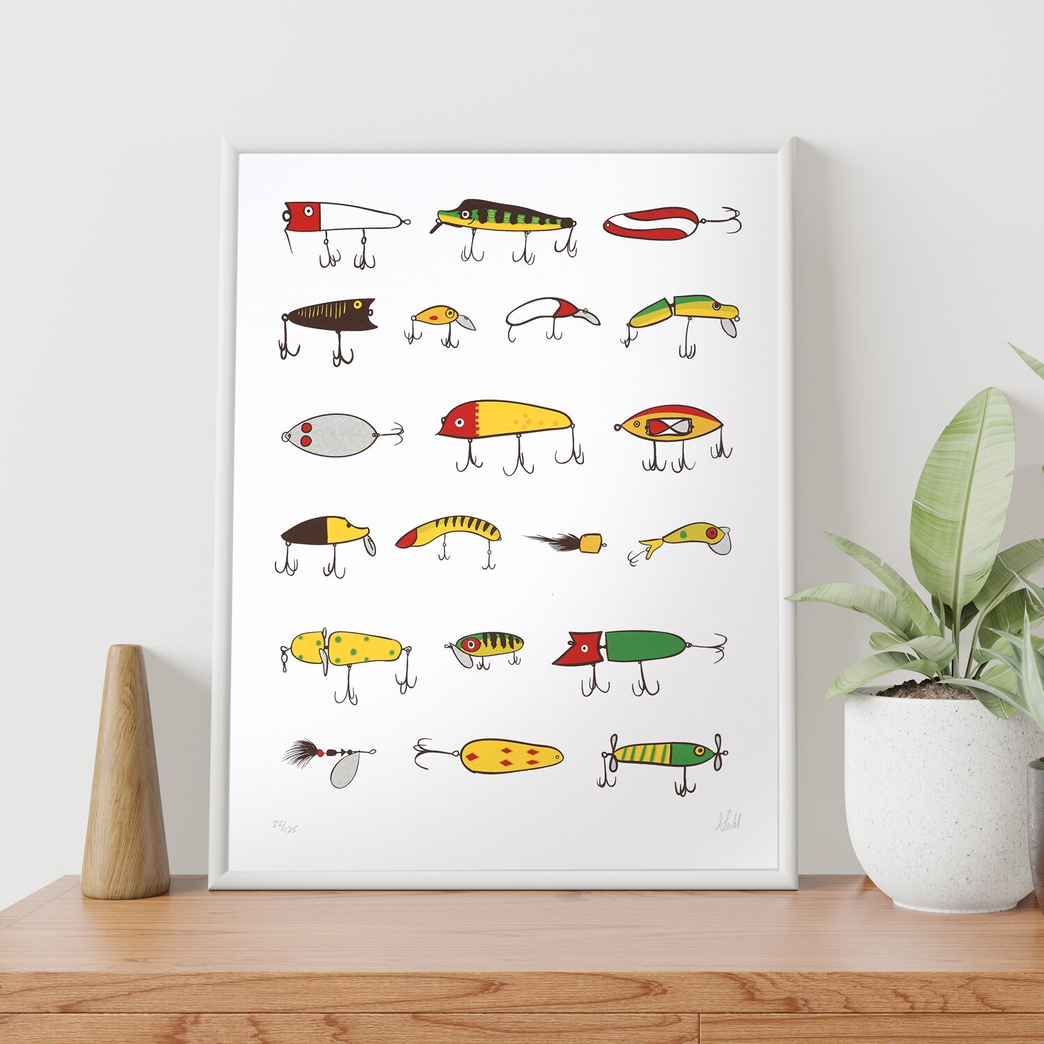 11 X 14" Fishing Lures Screen Print Poster - Etsy