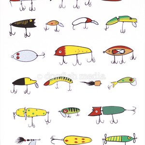11 X 14 Fishing Lures Screen Print Poster | Etsy