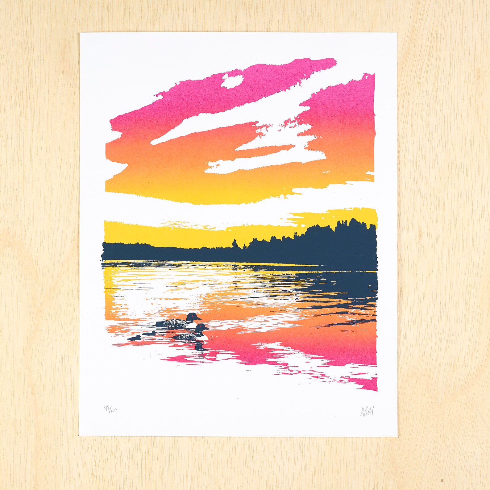 Loon Family Sunset - Etsy