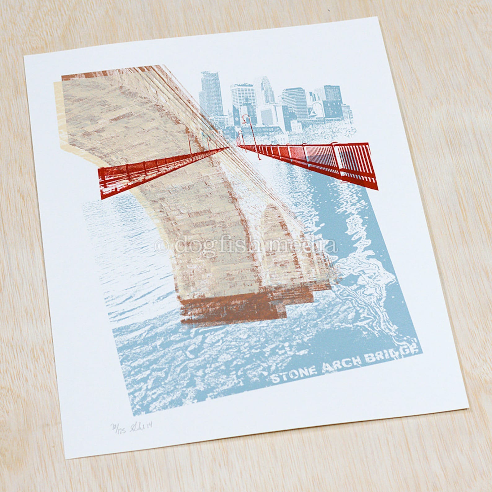 11 X 14 Stone Arch Bridge Screen Print Poster - Etsy