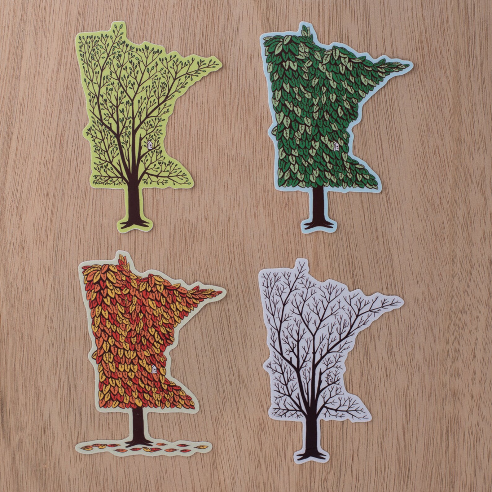 Minnesota Tree Stickers 4 Seasons Bundle - Etsy