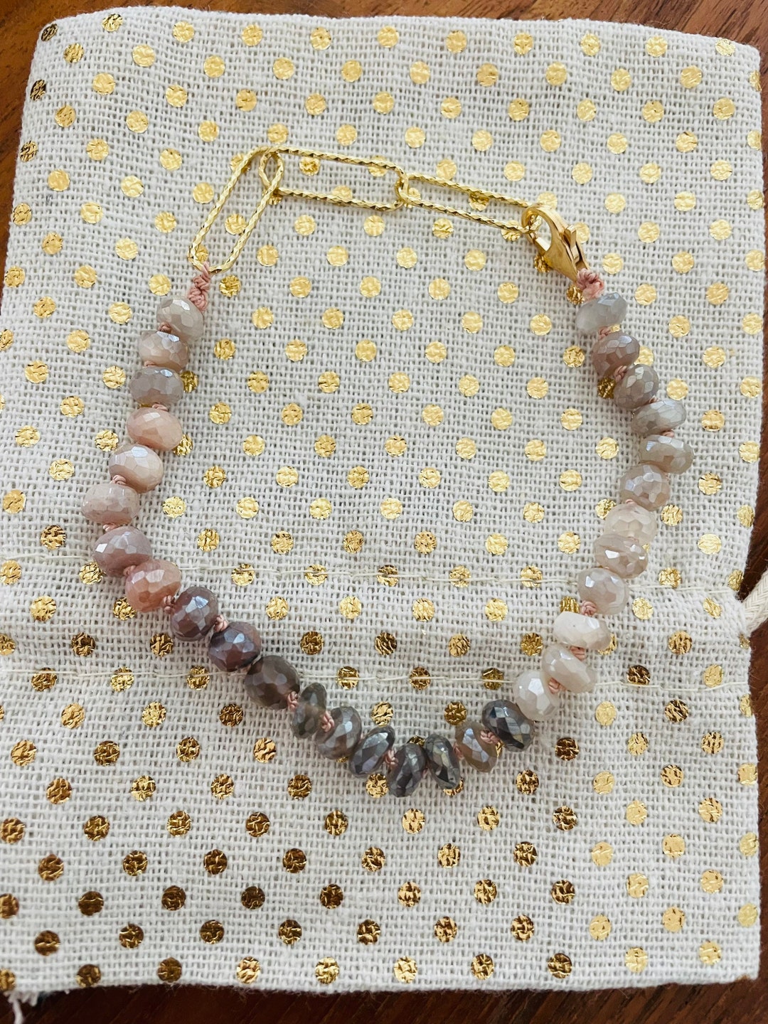 Hand Knotted Ombré Sandy Moonstone Bracelet - Etsy