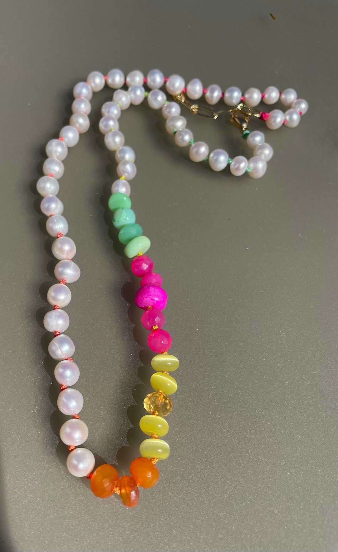 Neon Pearl Pop Necklace - Etsy