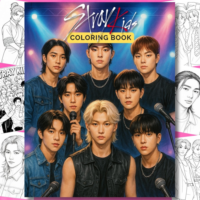 Kpop Coloring Stray Kids - Etsy