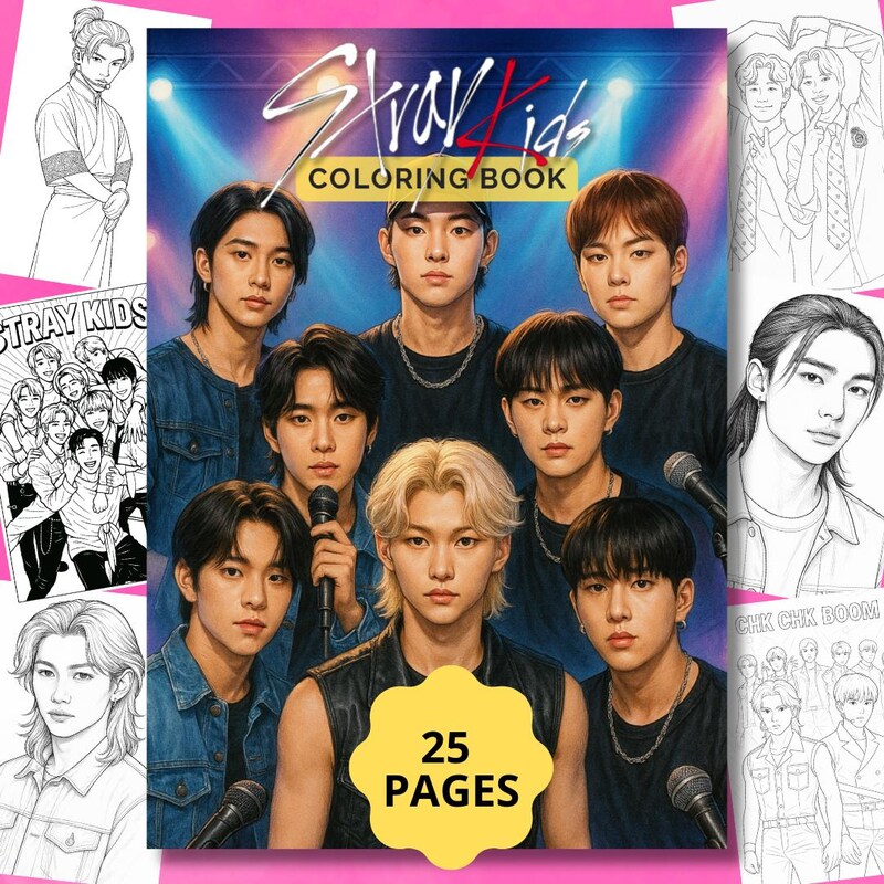 Stray Kids Colouring Pages - Etsy