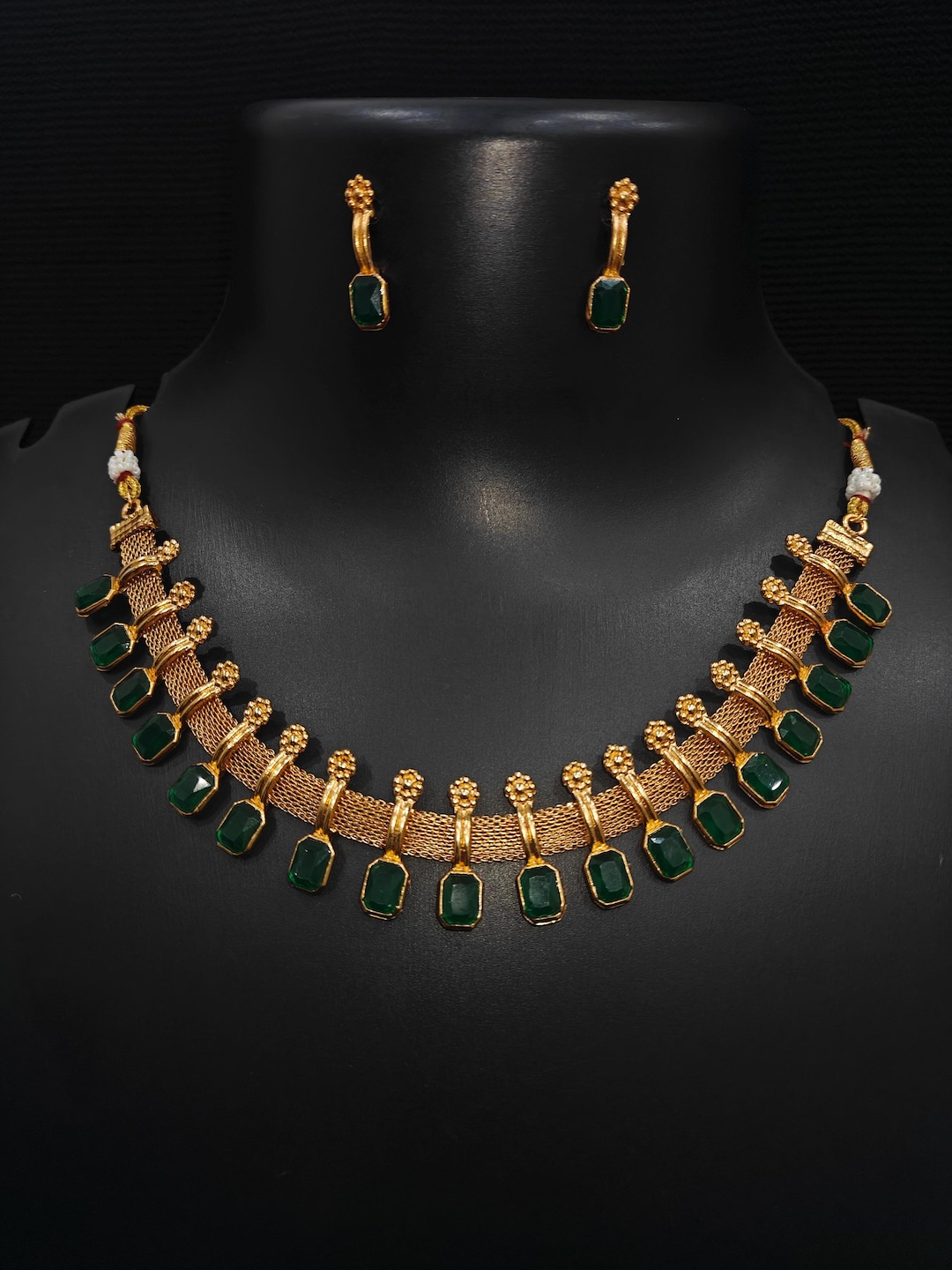 Emerald Green Diamond Necklace Rose Gold Necklace Choker Necklace CZ ...