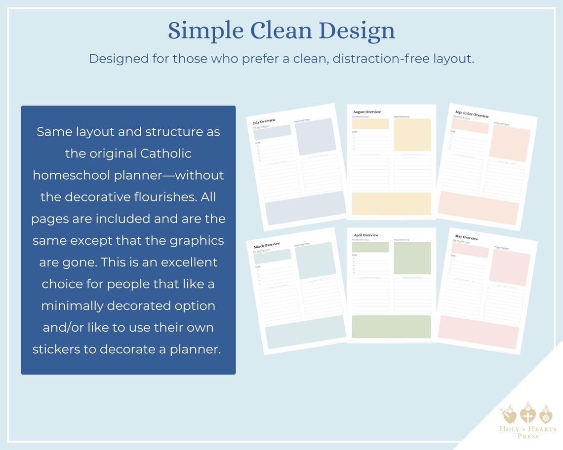 SIMPLE Catholic Homeschool Planner 2025–2026 | Printable PDF ...