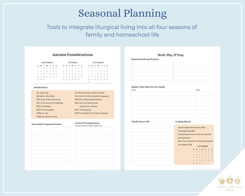 SIMPLE Catholic Homeschool Planner 2025–2026 | Printable PDF ...