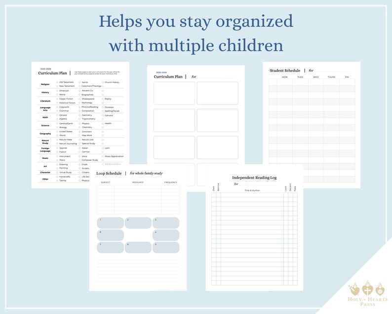 SIMPLE Catholic Homeschool Planner 2025–2026 | Printable PDF ...
