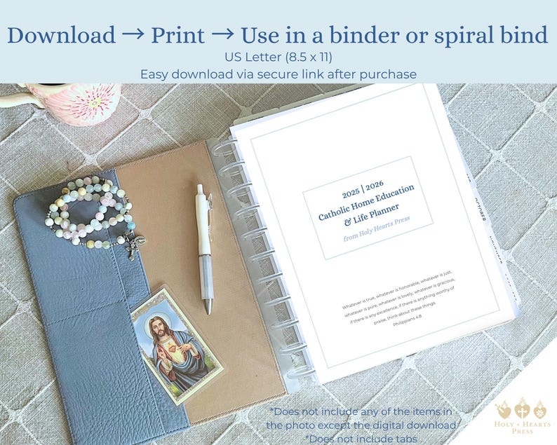 SIMPLE Catholic Homeschool Planner 2025–2026 | Printable PDF ...